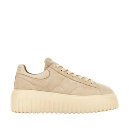Hogan Low-Top Sneaker - Hogan H-Stripes H Sneakers With Platform Sole - Gr. 39 (EU) - in Beige - f&uuml;r Damen