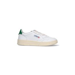 Autry Low-Top Sneaker - Low-Top White Leather Sneakers With Multicolor Emb - Gr. 39 (EU) - in Wei&szlig; - f&uuml;r Damen