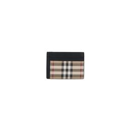 Burberry Portemonnaies - Compact Beige Check Pattern Cardholder - Gr. unisize - in Beige - f&uuml;r Damen