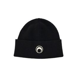 Marine Serre Caps & M&uuml;tzen - Merino Wool Ribbed Beanie - Gr. ONE SIZE - in Schwarz - f&uuml;r Damen