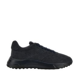 Hogan Low-Top Sneaker - Modern Calfskin Lace-Up Shoes With Textured Sole - Gr. 8_5 - in Schwarz - f&uuml;r Damen