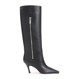 Amina Muaddi Stiefel - Pointed Toe Black Ankle Boots - Gr. 38,5 (EU) - in Schwarz - f&uuml;r Damen