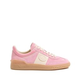 Valentino Garavani Low-Top Sneaker - Suede Upper Flat Shoes With Cream Accents - Gr. 37 (EU) - in Rosa - f&uuml;r Damen
