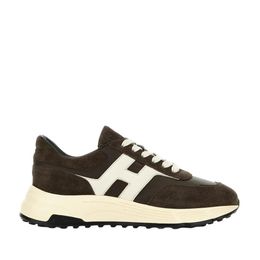 Hogan Low-Top Sneaker - Refined Brown Calfskin And Mutton Leather Sneakers - Gr. 10 - in Schwarz - f&uuml;r Damen