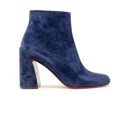 Christian Louboutin Stiefel - 1200239 4320 Blue Suede Turela 85 Ankle Boots - Gr. 37,5 (EU) - in Schwarz - f&uuml;r Damen