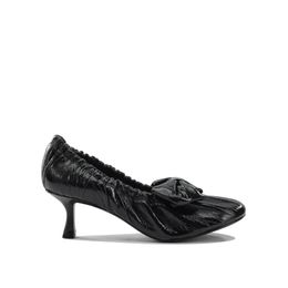 Acne Studios Hohe Schuhe - Glossy Black Heeled Shoes With Ruched Details - Gr. 38 (EU) - in Schwarz - f&uuml;r Damen
