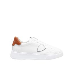 Philippe Model Low-Top Sneaker - Temple Low Leather Sneakers In White - Gr. 40 (EU) - in Wei&szlig; - f&uuml;r Damen