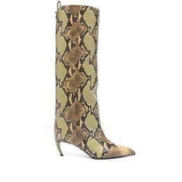 The Attico Stiefel - Python-Print Black Calf Leather Ankle Boots - Gr. 36 (EU) - in Braun - f&uuml;r Damen