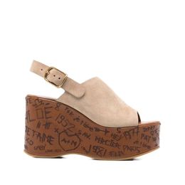 Chlo&eacute; Chlo&eacute; Slipper & Pantoletten - Beige Suede Platform Flats - Gr. 40 (EU) - in Braun - f&uuml;r Damen