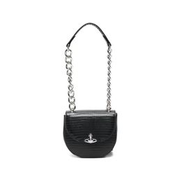 Vivienne Westwood Hobo Bags - Croc-Embossed Shoulder Bag - Gr. unisize - in Schwarz - f&uuml;r Damen