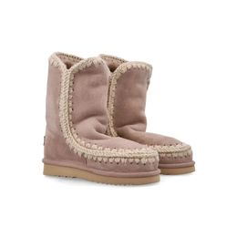 mou Stiefel - Eskimo 24 Sheepskin Boots With Crochet Stitching - Gr. 38 (EU) - in Rosa - f&uuml;r Damen