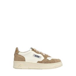 Autry Low-Top Sneaker - Beige Low Sneakers With Glittery Suede Accents - Gr. 39 (EU) - in Beige - f&uuml;r Damen
