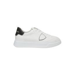 Philippe Model Low-Top Sneaker - White Leather Sneakers With Contrasting Heel Detai - Gr. 41 (EU) - in Wei&szlig; - f&uuml;r Damen