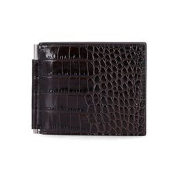 Tom Ford Portemonnaies - Croc-Embossed Leather Money Clip Wallet - Gr. unisize - in Schwarz - f&uuml;r Damen