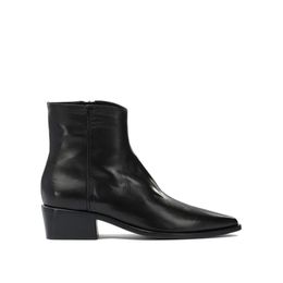 Pomme D'or Stiefel - Pointed Toe Black Calfskin Ankle Boots - Gr. 40 (EU) - in Schwarz - f&uuml;r Damen