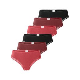 Schiesser Tanga ' Modern Multipacks ' Damen Gr&ouml;&szlig;e S rot / bordeaux / schwarz
