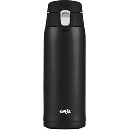 Emsa Thermobecher &raquo;Travel Mug&laquo; 0,4L, leicht, Edelstahl, Klappverschluss, 100% dicht, 8h hei&szlig;/16h kalt schwarz Edelstahl, Kunststoff