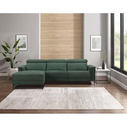 OTTO home Ecksofa &raquo;LUND, L-Form, 261cm, man. o. elektr. Relaxfunktion (mit USB-A)&laquo; und Kopfteilverstellung gr&uuml;n Webstoff 100% Polyester