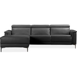 OTTO home Ecksofa &raquo;LUND, L-Form, 261cm, man. o. elektr. Relaxfunktion (mit USB-A)&laquo; und Kopfteilverstellung schwarz Kunstleder 100% Polyurethan