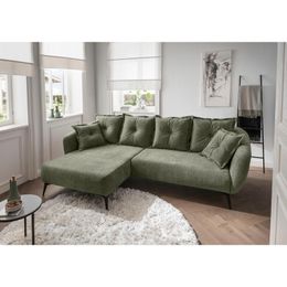 Home Affaire Ecksofa &raquo;Baggio Stellma&szlig;e 277/162 cm, modern & elegant, hoher Fu&szlig;&laquo; L-Form, schwarze Metallf&uuml;&szlig;e 100% Polyester