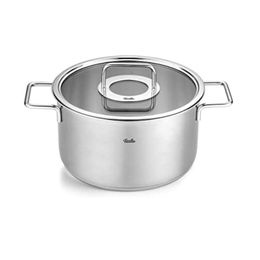 Fissler Topf-Set &raquo; Pure Collection&laquo; Set, Kochtopf 16/20/24 + Bratentopf 20cm + Stielkasserolle 16cm oD, 5 Stk. tlg. Edelstahl 18/10 silber
