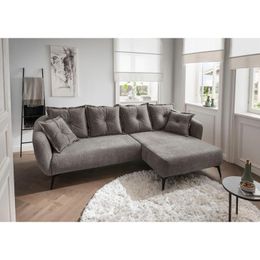 Home Affaire Ecksofa &raquo;Baggio Stellma&szlig;e 277/162 cm, modern & elegant, hoher Fu&szlig;&laquo; L-Form, schwarze Metallf&uuml;&szlig;e 100% Polyester