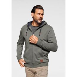 MAN'S WORLD Man's World Damen Kapuzensweatjacke mit kontrastfarbigem Innenfutter gr&uuml;n S (44/46)