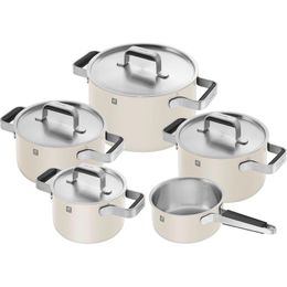 Zwilling Topf-Set &raquo;Pure&laquo; Set, 3 Kocht&ouml;pfe (16, 20 & 24 cm), Bratentopf 20 cm, Stieltopf 16 cm, 5 tlg. tlg. Edelstahl 18/10 wei&szlig;
