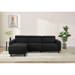 OTTO home Ecksofa &raquo;SKAANE Lederoptik, L-Form, 274 cm, manuelle/elektrische Relaxfunktion,&laquo; rundes Design, Kopfteilverstellung, Federkernpolsterung 