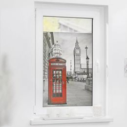 LICHTBLICK ORIGINAL Fensterfolie &raquo;London&laquo; 1 Stk. blickdicht strukturiert Klebepunkte selbstklebend, Sichtschutz rot PVC