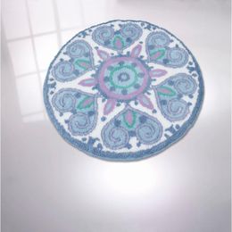 Kleine Wolke Badematte &raquo;Mandalay&laquo; H&ouml;he 15 mm rutschhemmend beschichtet fu&szlig;bodenheizungsgeeignet Badteppich, rund, Mandala Muster, Ornamente, waschbar bunt 