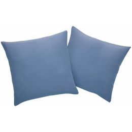 OTTO home Dekokissen &raquo;Parry Microfaser&laquo; 2-er Set, unifarben, Kissenh&uuml;llen ohne F&uuml;llung, mit Rei&szlig;verschluss blau Polyester
