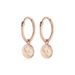 Elli Ohrringe 925 Sterling Silber Pl&auml;ttchen in Rosegold | Gr.: onesize