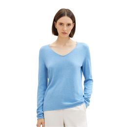 Tom Tailor Pullover BASIC V-NECK in Blau | Gr.: XS