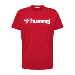 Hummel T-Shirt Regular Fit Stretch Rundhalsausschnitt Logo in Rot | Gr.: XL