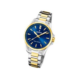 Analog-Solaruhr Festina Solar Energy silber, gold mittel (ca. 34mm) | Gr.: onesize