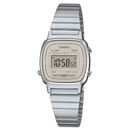 Casio Vintage Mini Damenuhr Digital Silberfarben/Hellbeige | Gr.: onesize