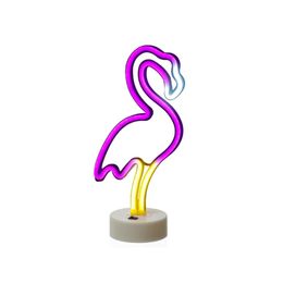 SATISFIRE LED Neonlicht Dekofigur Flamingo H: 30cm in pink, gelb | Gr.: onesize