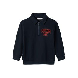 name it Kinder Sweatshirt mit Rei&szlig;verschluss und Lobster-Print in Navy | Gr.: 98