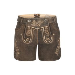 N&uuml;bler N&uuml;bler Lederhose Hotpant Meera in Mocca | Gr.: 42