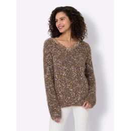 Heine Strickpullover in braun-ocker-meliert | Gr.: 50