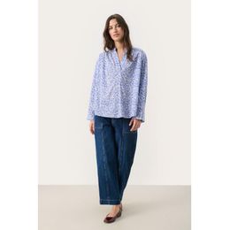 PART TWO Kurzarm-Bluse NatalePW Oversize fit in Amparo Blue Mini Flower | Gr.: 44