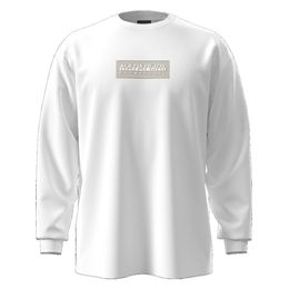 Napapijri Longsleeve "S-Box Logo Ls" in Wei&szlig; | Gr.: 3XL