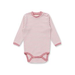 Sense Organics Bio Baby Langarmbody in Altrosa-Wei&szlig;, Modell YVON | Gr.: 80