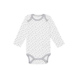 Sense Organics Bio Baby Langarm Body "Yvon" in Wei&szlig;-Grau | Gr.: 74