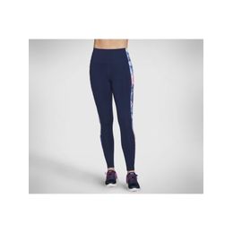 Skechers Leggings "GOWALK SUMMER ROSE HW FL LEGGING" in Dunkelblau / Hellrosa | Gr.: M