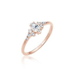 Elli Ring 925 Sterling Silber Verlobungsring in Rosegold | Gr.: 54