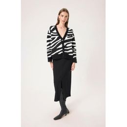 Soaked in Luxury Strickjacke SLSorea Baggy fit in Black and White Animal | Gr.: XS