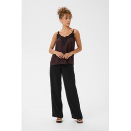 Cream &Auml;rmellose Bluse CRAnna A-shape in Chocolate Plum w. Black | Gr.: 38