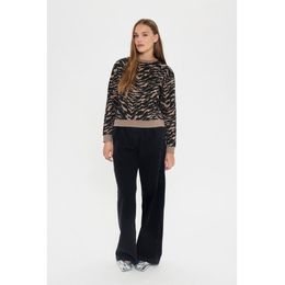 Saint Tropez Strickpullover ZagnaSZ Gerade Passform in Black Shifted Strokes | Gr.: L